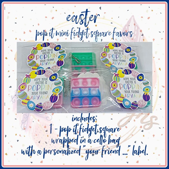 Easter Pop It Keychain Mini Fidget Square Easter | Etsy