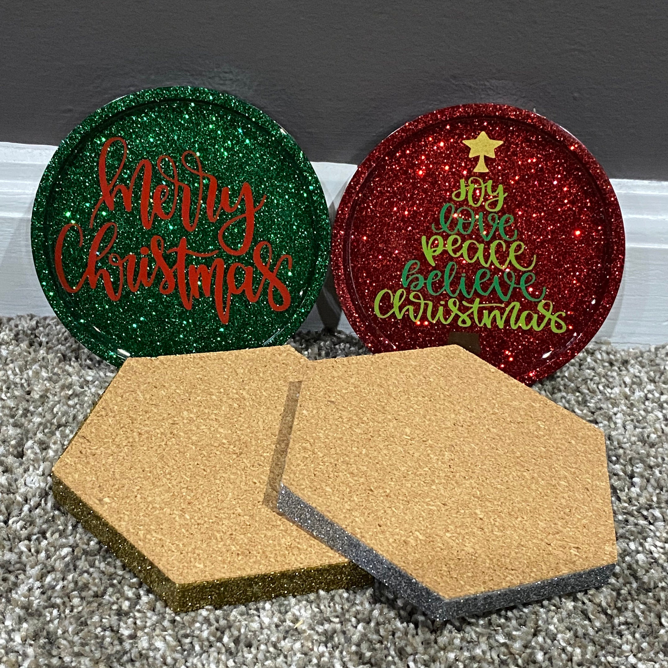 Customized Glitter Coasters - Housewarming Gifts - Christmas Gifts ...