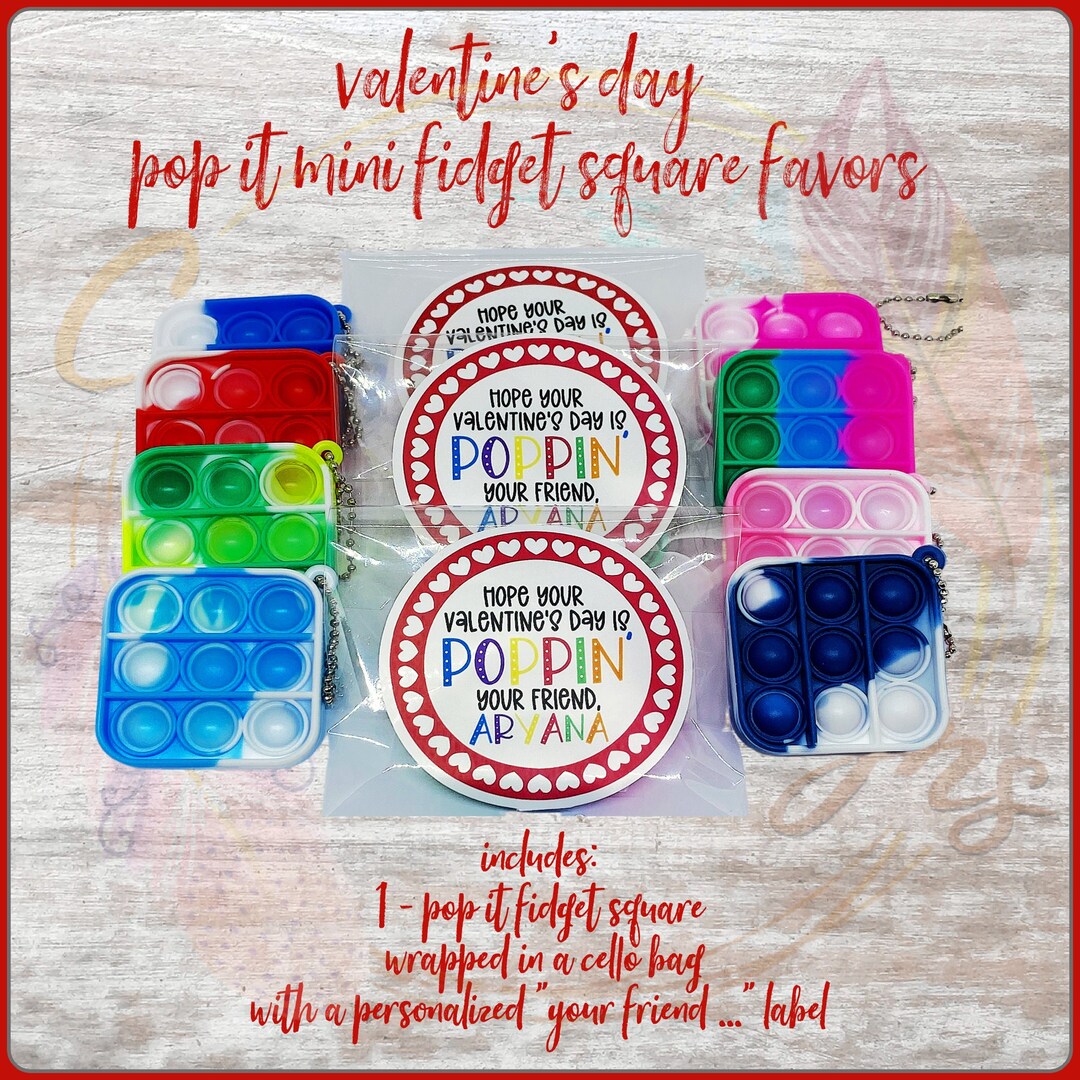 Valentine's Day Pop It Keychain – Mini Fidget Gift for Classmates ...