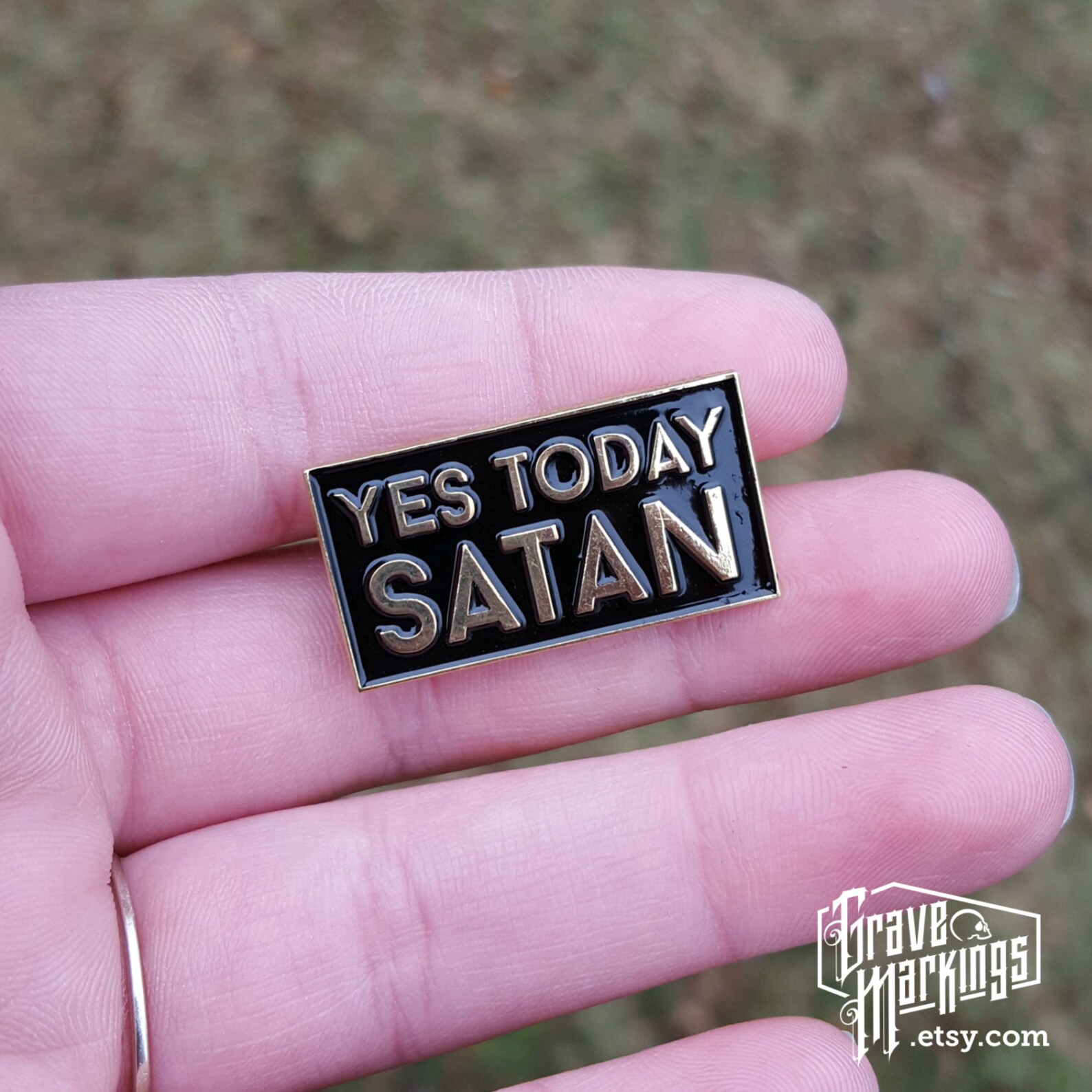 Yes Today Satan Enamel Pin | Etsy