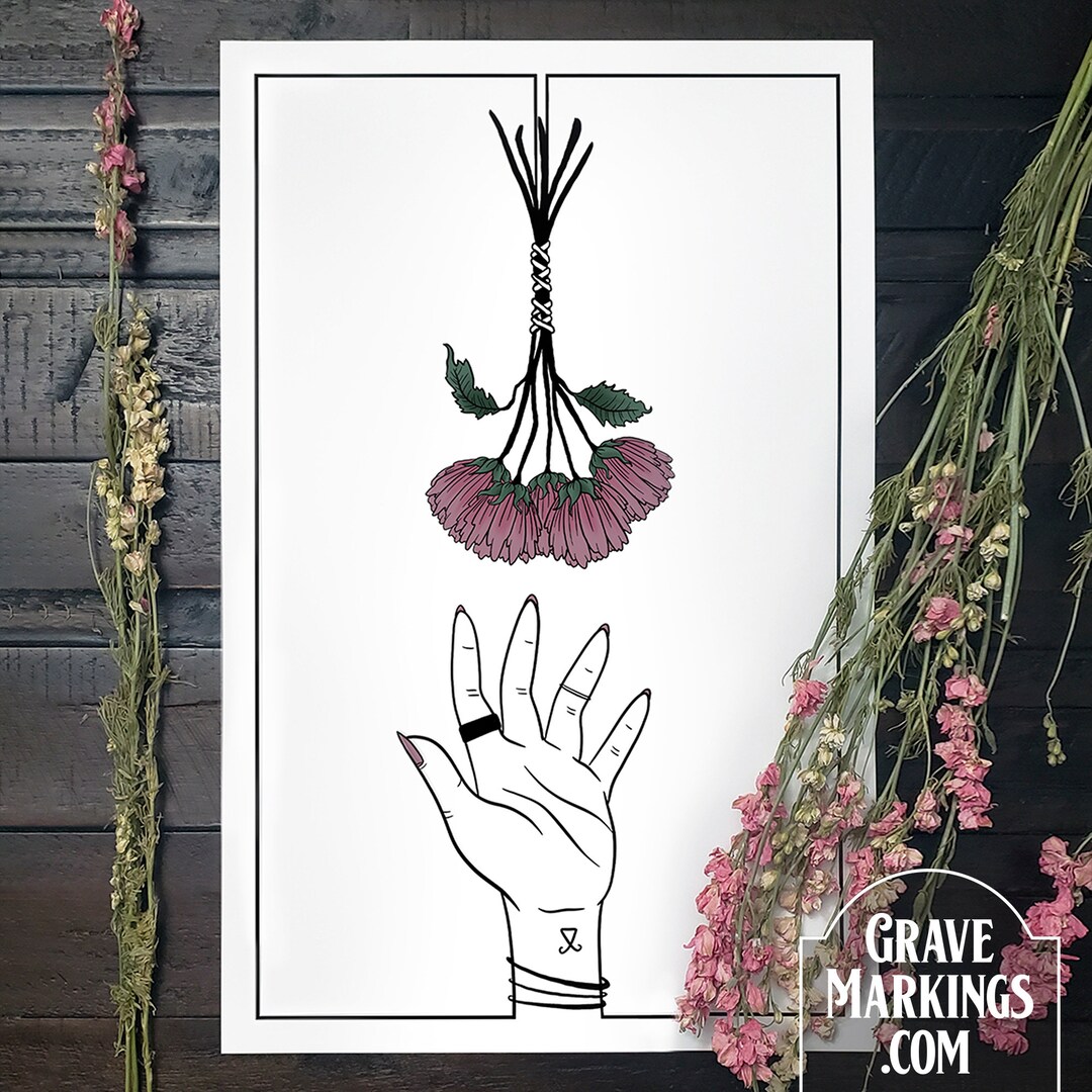 Hand Flowers Art Print - Etsy