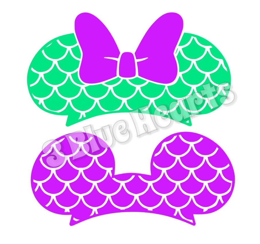 Minnie Mouse Mermaid Head Svg Minnie Mermaid Svg Disney Silhouette | My ...