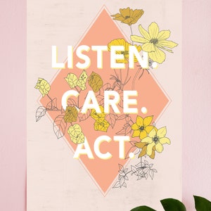 Listen Poster - Etsy