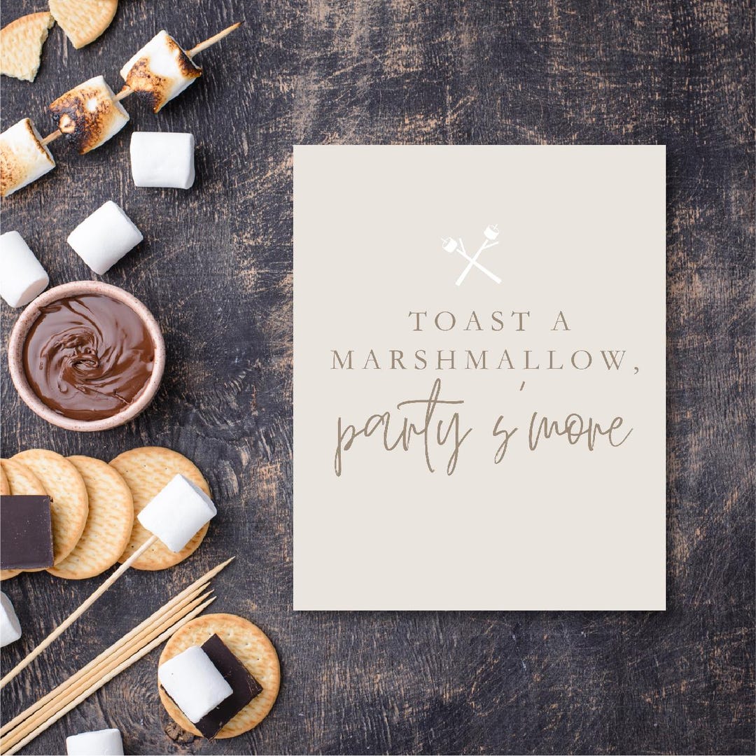 Toast a Marshmallow Party S'more, Smore Bar Sign, S'more Station ...
