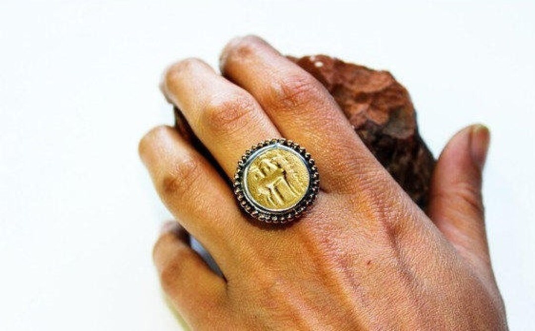 Deer Coin Silver Ring, Coin Jewelry, Ancient Greek Ring, Silver Coin ...