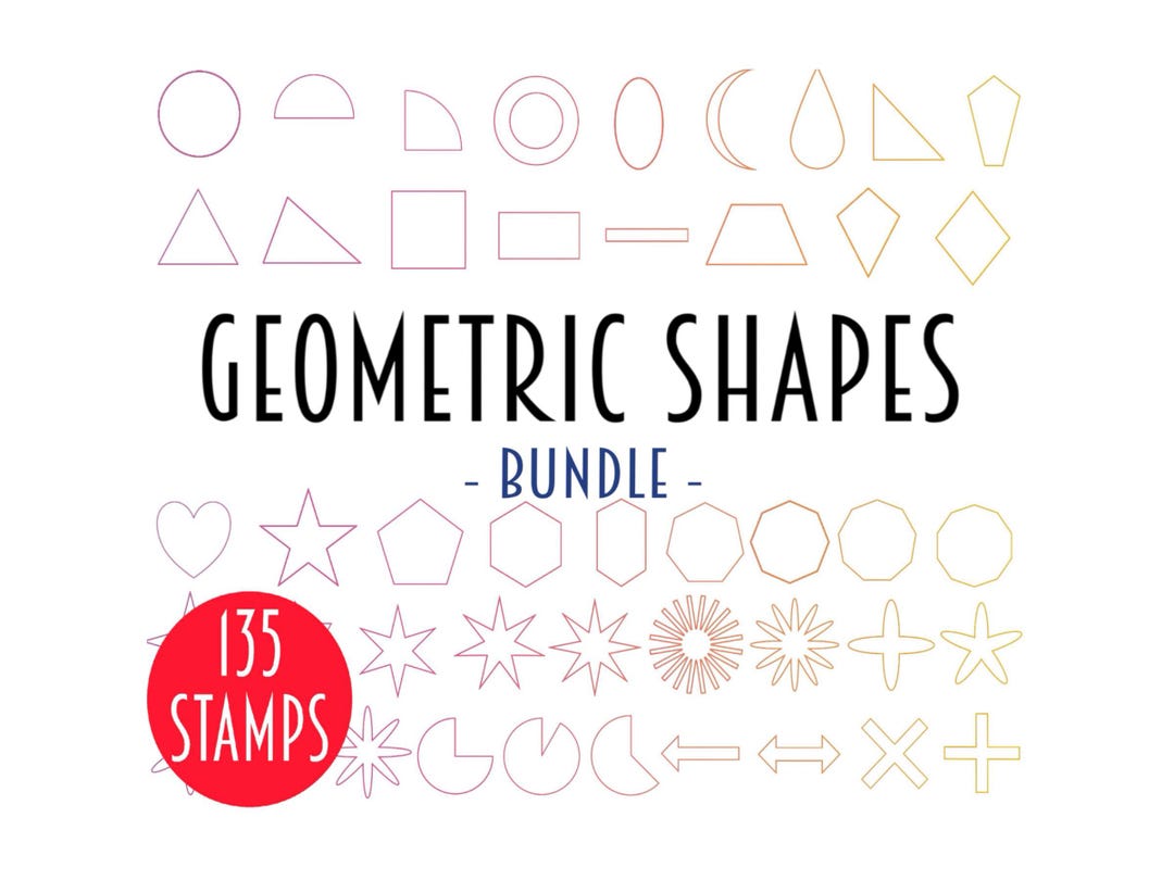 Shape Stamps for Procreate L Geometric Shape Brushes for Procreate - Etsy