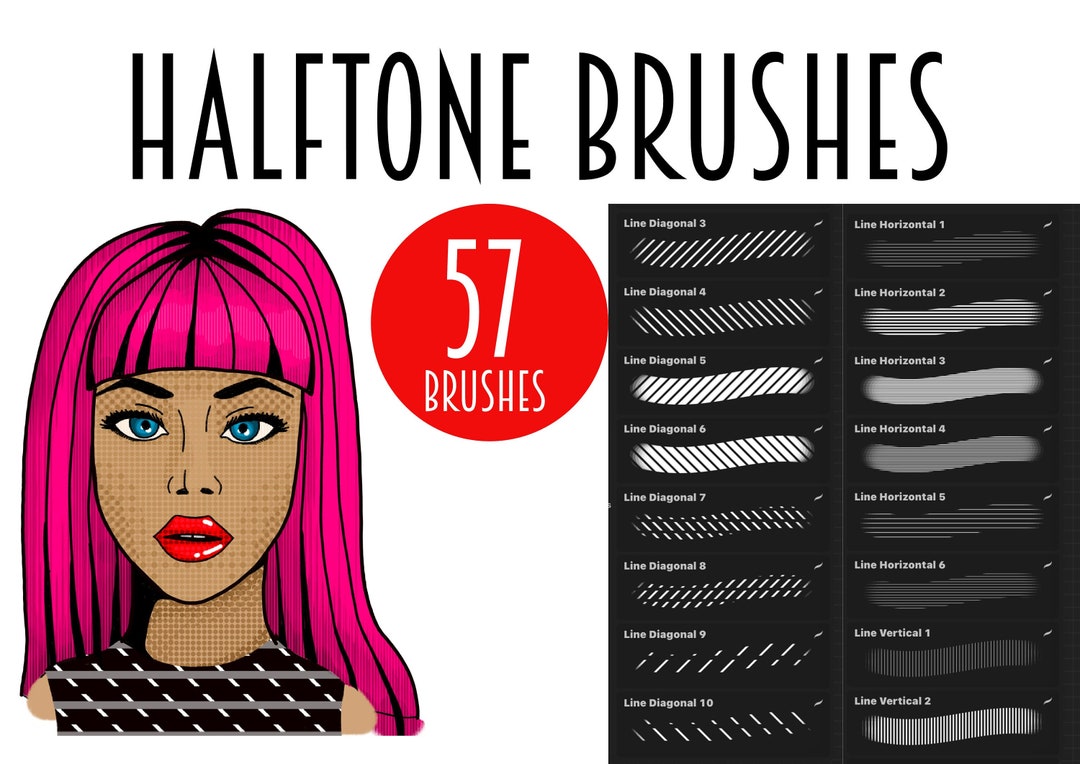 Procreate Halftone Brushes L Pop Art Shading and Halftone - Etsy