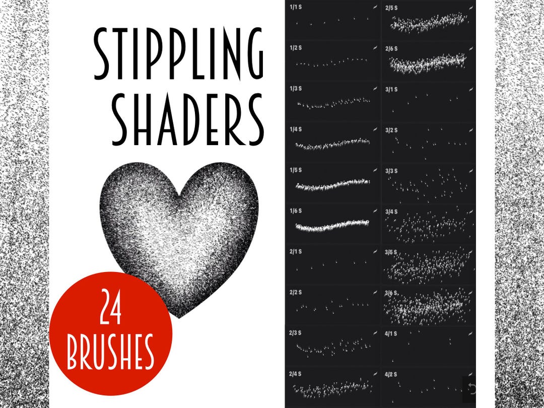 Stippling Shader Brushes for Procreate L Dot Work, Shading and Tattoo ...
