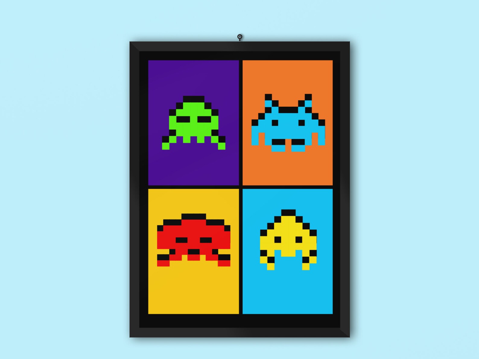 Retro Space Invaders Pop Art Poster L Arcade Gaming Art Print - Etsy
