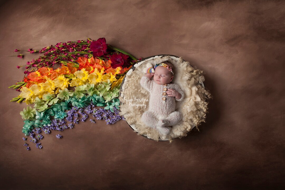 Rainbow Baby Newborn Digital Backdrop, Digital Backdrops/props (rainbow ...