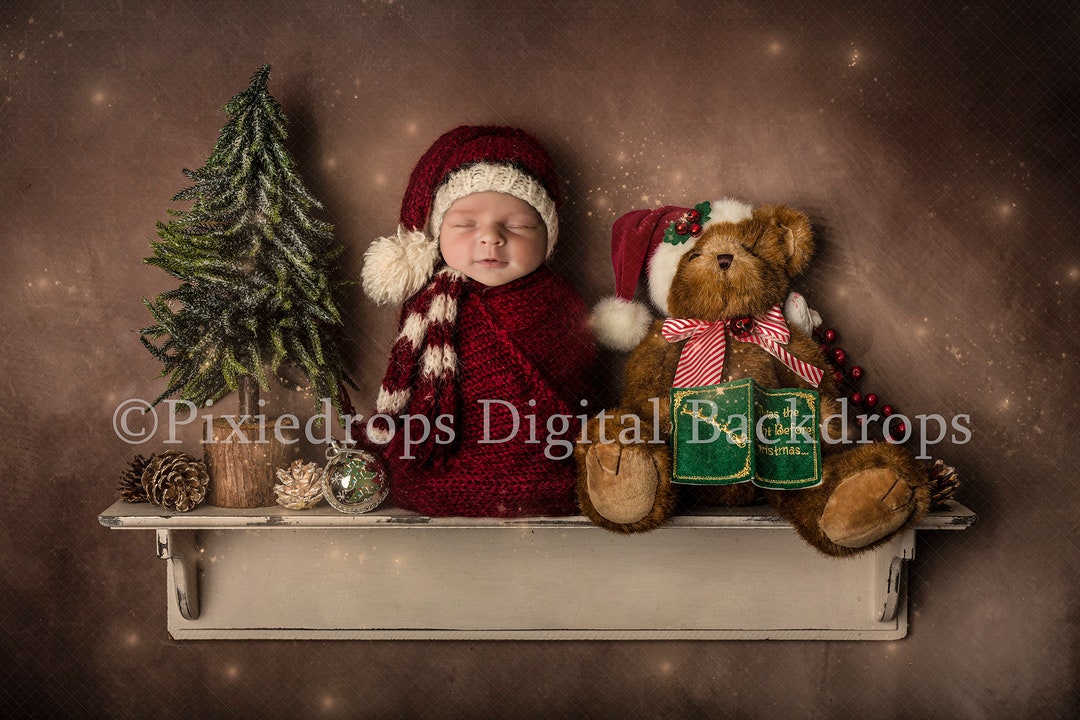 Newborn Santa Face Insert Shelf Design, Christmas Bear Digital Insert ...