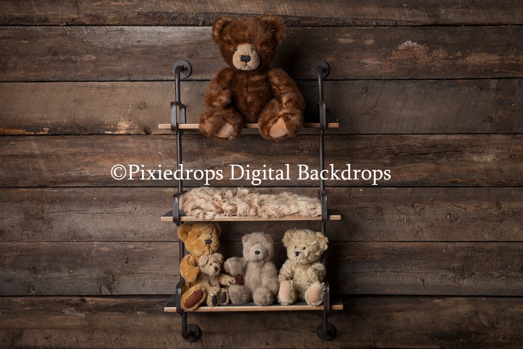 Newborn Digital Backdrop, Bear Digital Backdrop, Teddy Bear Backdrop ...