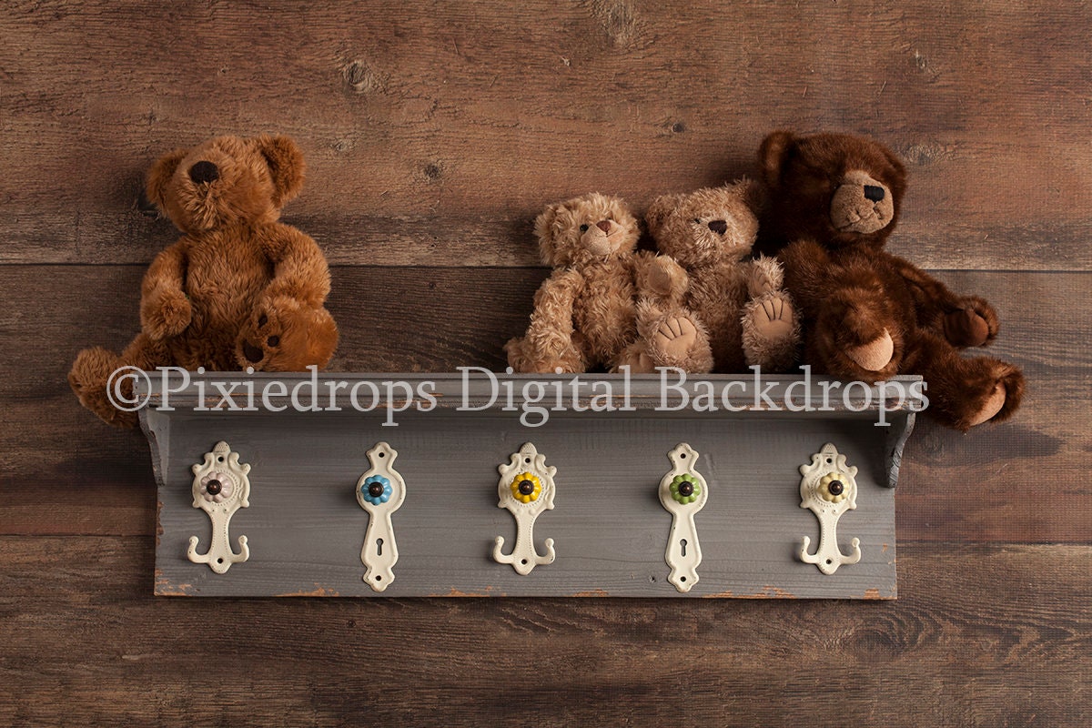 Shelf Newborn Digital Teddy Bear Digital Antique Shelf - Etsy