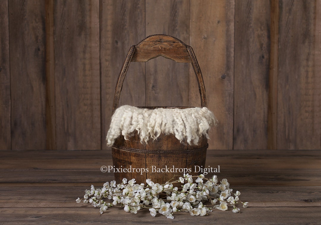 Digital Backdrops/props (newborn Prop. Antique Bucket Prop With Large ...