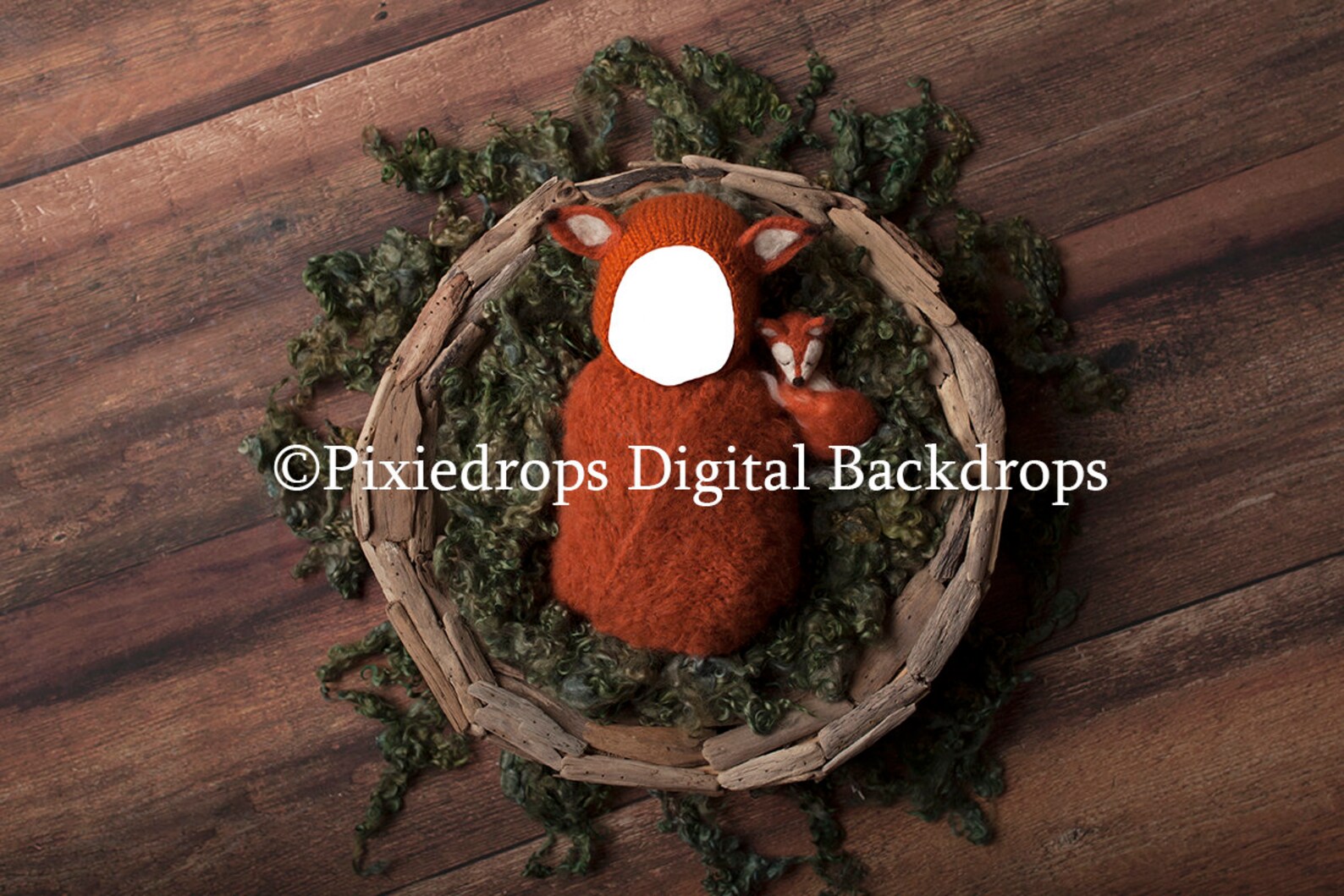 Newborn Digital Backdrop, Fox Digital Backdrop, Baby Fox Backdrop ...