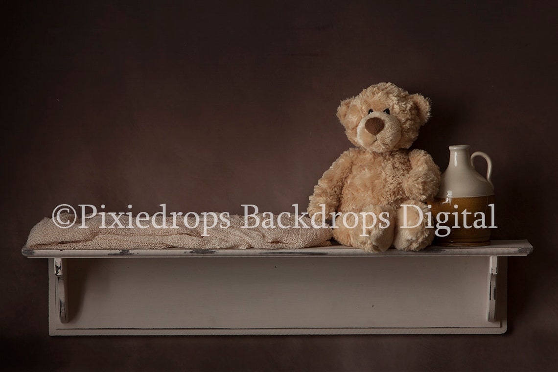 Shelf Digital, Teddy Bear Digital, Cream Antique Shelf, Teddy Bear With ...
