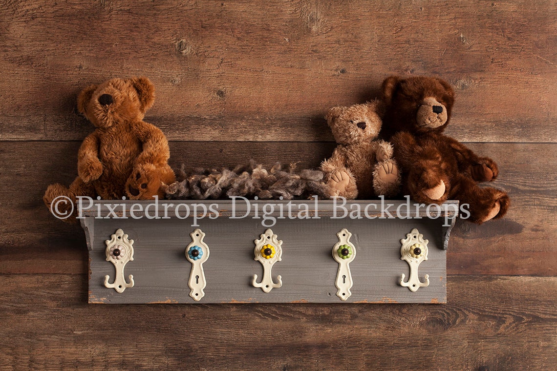 Shelf Newborn Digital Teddy Bear Digital Antique Shelf - Etsy