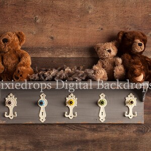 Shelf Newborn Digital, Teddy Bear Digital, Antique Shelf, Newborn ...