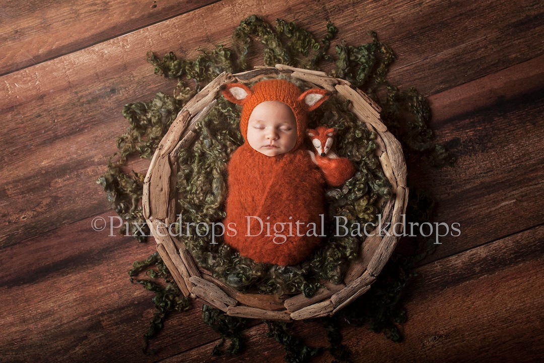 Newborn Digital Backdrop, Fox Digital Backdrop, Baby Fox Backdrop ...
