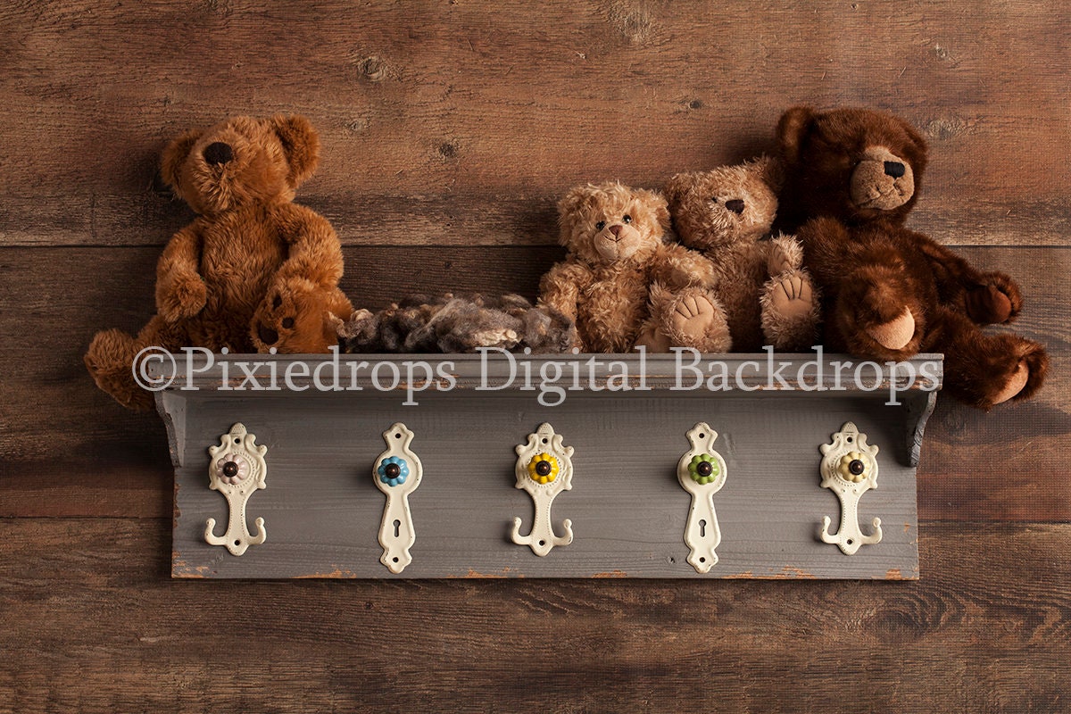 Shelf Newborn Digital Teddy Bear Digital Antique Shelf - Etsy