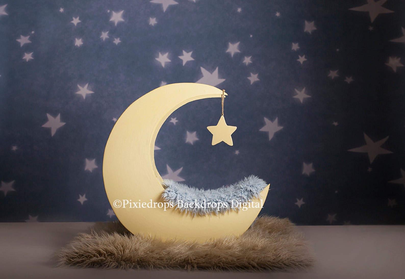 Digital Backdrops/props newborn Moon Prop With Purple Blue - Etsy