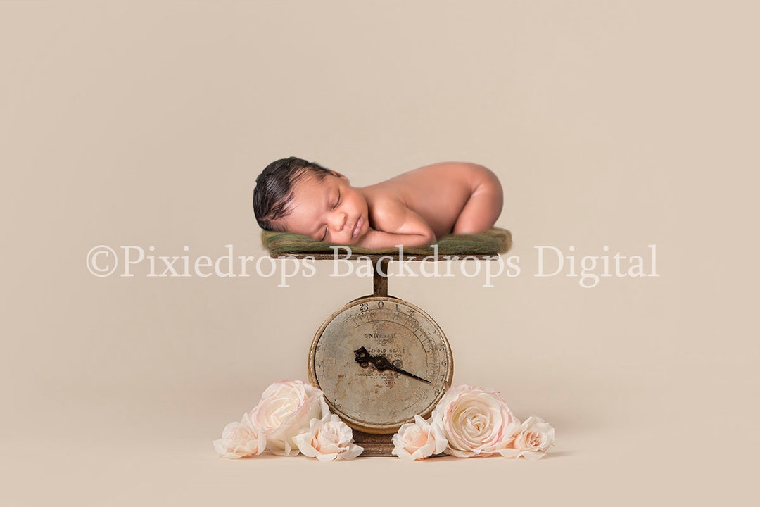 Digital Backdrops/props (antique Scale, Newborn Prop on Cream Backdrop ...