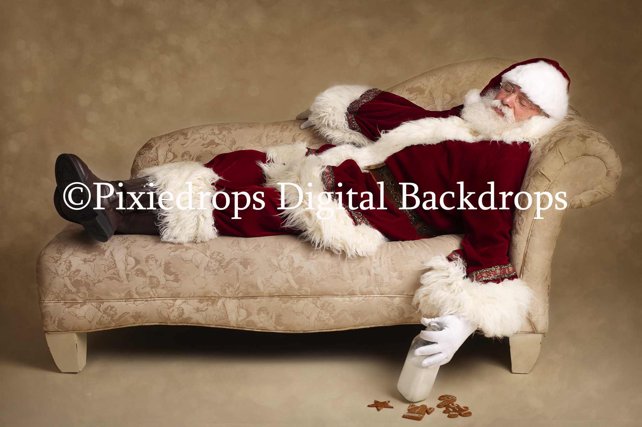 Sleeping Santa Santa Digital Backdrop Santa Sleeping on a - Etsy