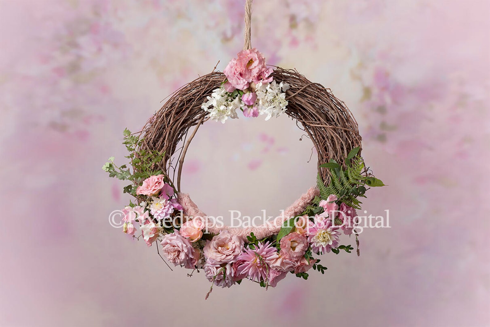 Newborn Digital Backdrop Floral Wreath Prop hanging Floral - Etsy