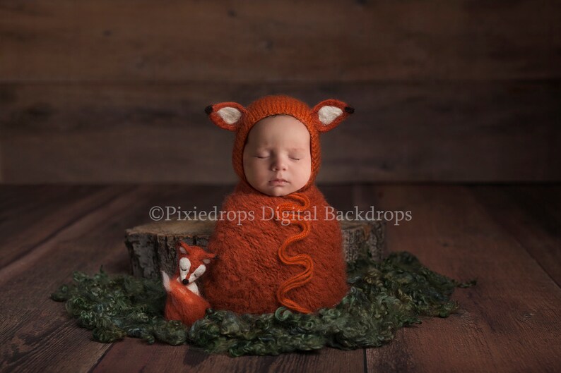 Newborn Digital Backdrop, Fox Digital Backdrop, Baby Fox Newborn ...