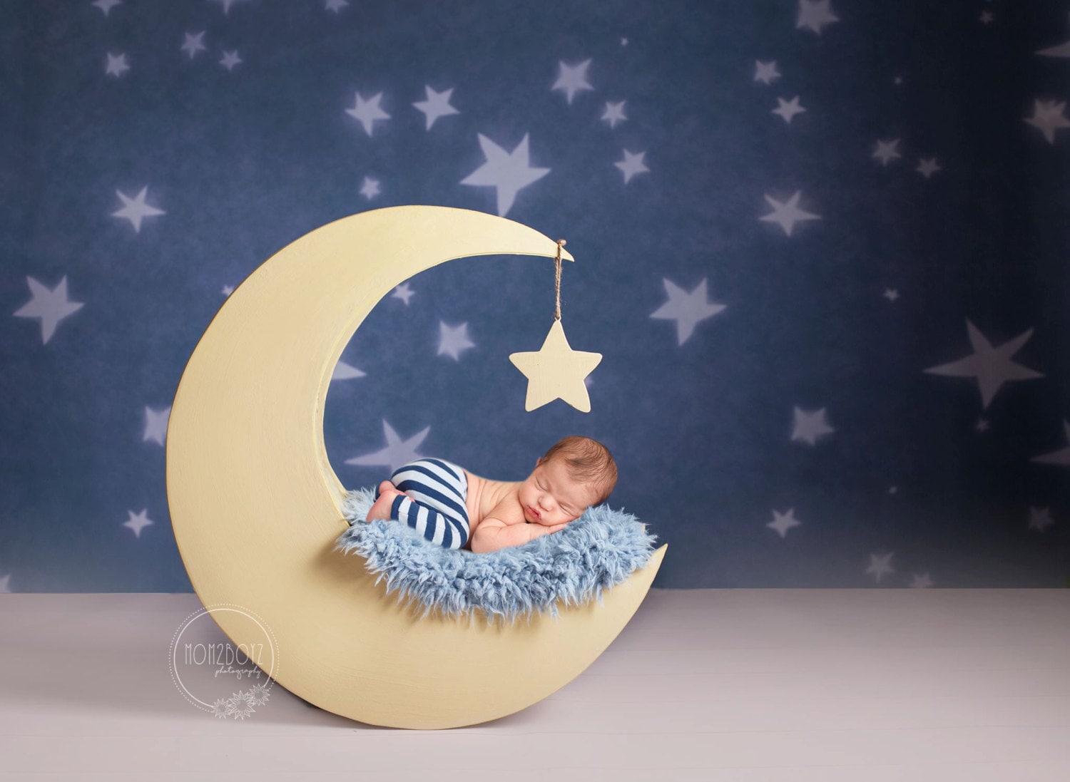 Digital Backdrops/props newborn Moon Prop With Purple Blue - Etsy