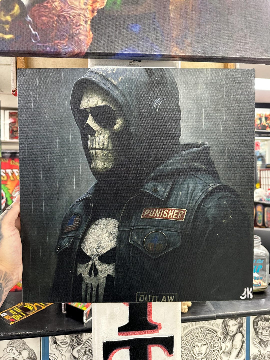 Nomad Punisher Outlaw Canvas Art Print, Skull Artwork for Home Decor ...