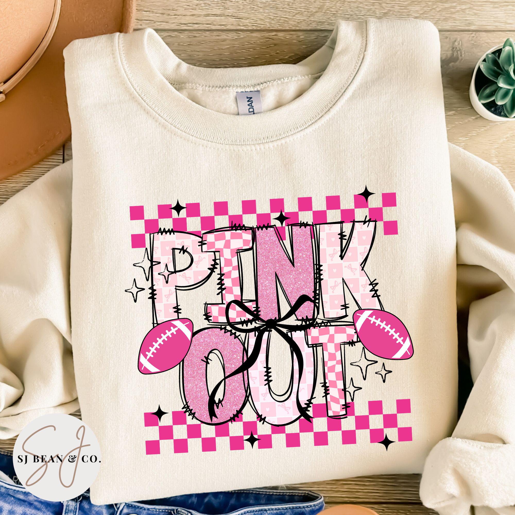 Retro Football Pink Out PNG, Pink Football Shirt Sublimation Design ...