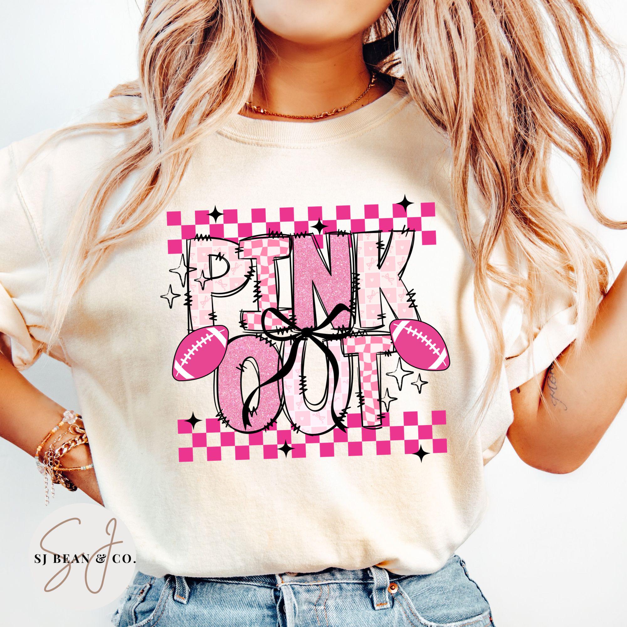 Retro Football Pink Out PNG, Pink Football Shirt Sublimation Design ...