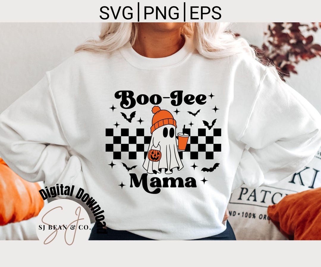 Boo Jee Mama SVG, Boo Jee PNG, Cute Retro Halloween Png, Cute Boog Jee Halloween Ghost Png ...
