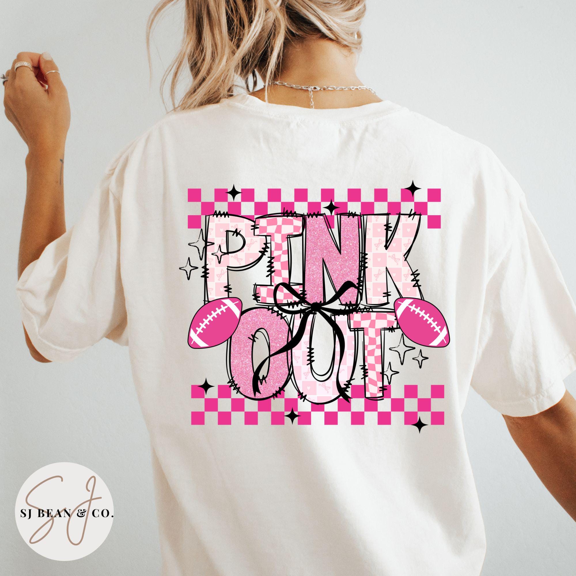 Retro Football Pink Out PNG, Pink Football Shirt Sublimation Design ...