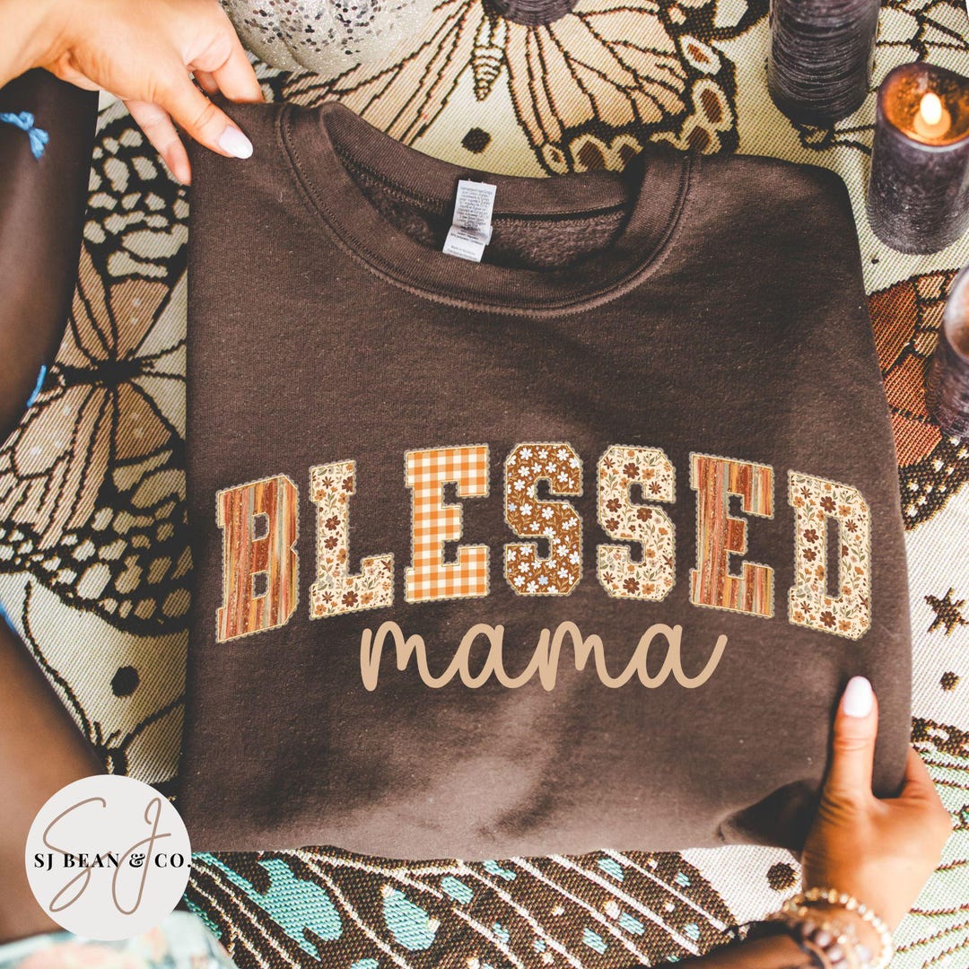 Fall Blessed Mama PNG, Fall Mama Shirt Sublimation Design, Boho Fall ...