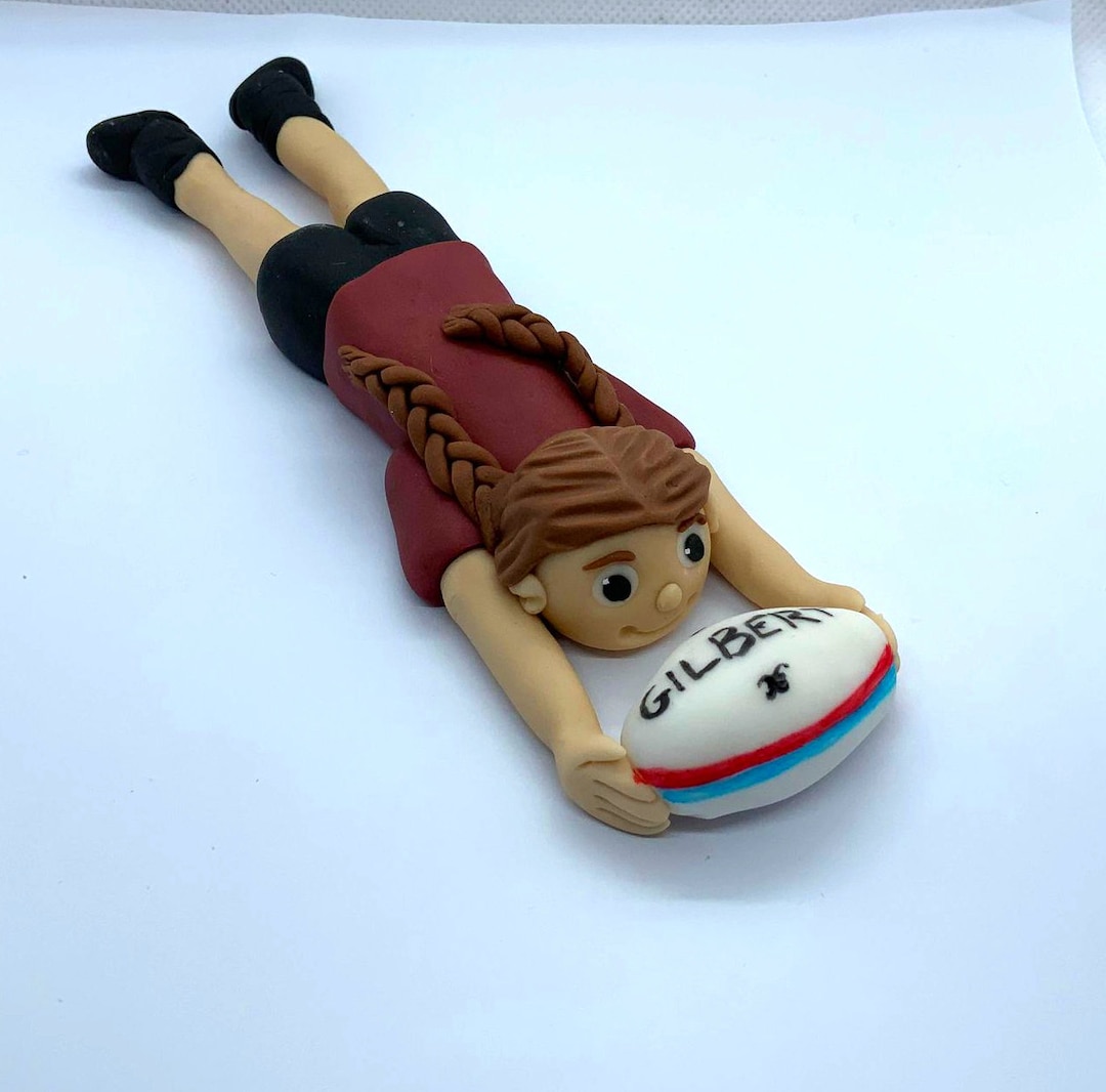 Fondant Rugby Player Cake Topper Decoration - Etsy