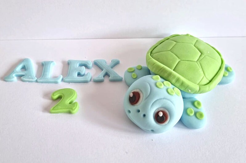 Fondant Turtle Cake Topper Decoration | Etsy UK