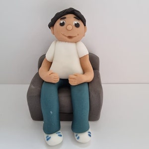 Fondant Man Sat in Arm Chair Cake Topper,bespoke Man or Women,sugar ...