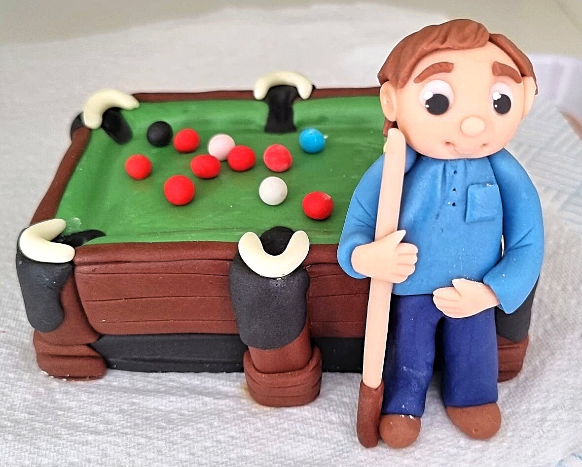 Fondant Snooker Table and Figure Cake Topper Cake - Etsy UK