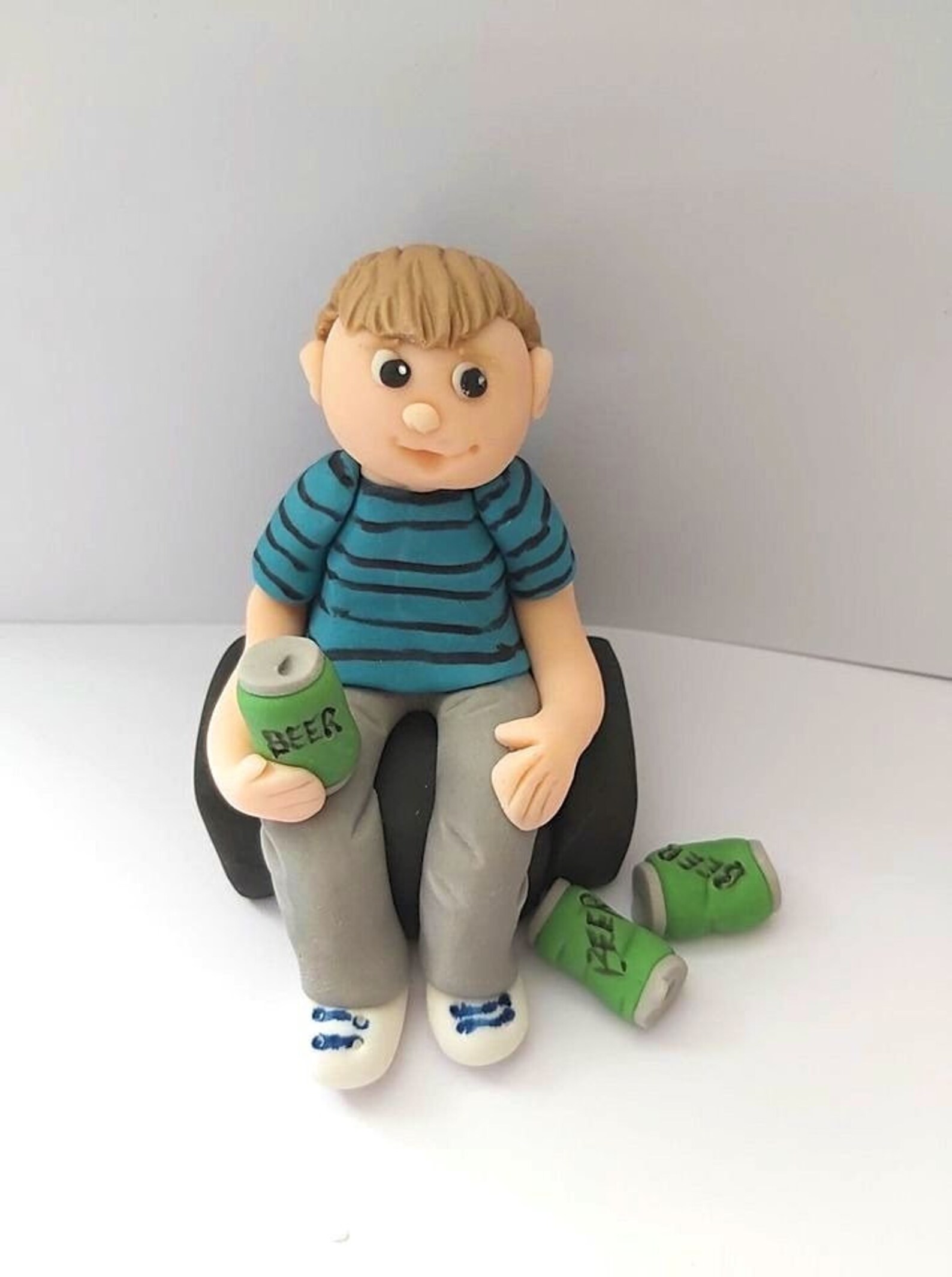 Fondant Man Sat in Arm Chair Cake Topperbespoke Man or - Etsy UK