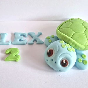 Fondant Turtle Cake Topper, Decoration - Etsy UK