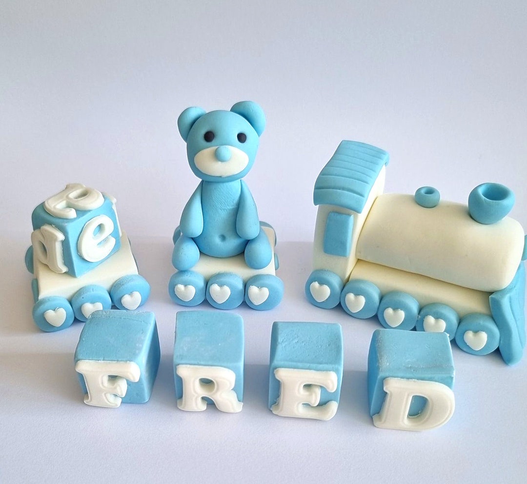 Fondant Train and Name Blocks, Cake Topper,boy,girl,birthday ...