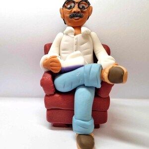 Fondant Man Sat in Arm Chair Cake Topper,bespoke Man or Women,sugar ...