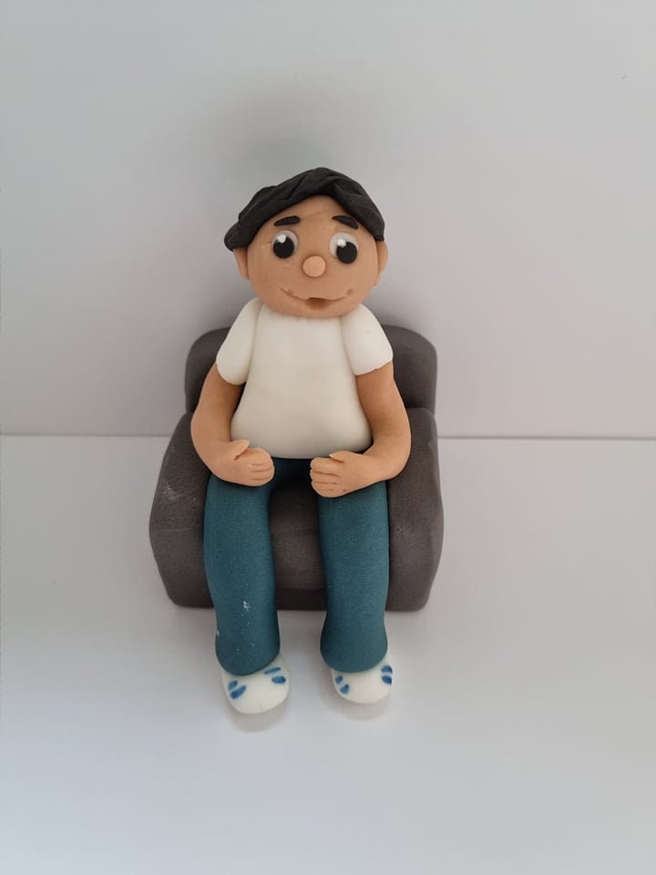 Fondant Man Sat in Arm Chair Cake Topperbespoke Man or - Etsy UK