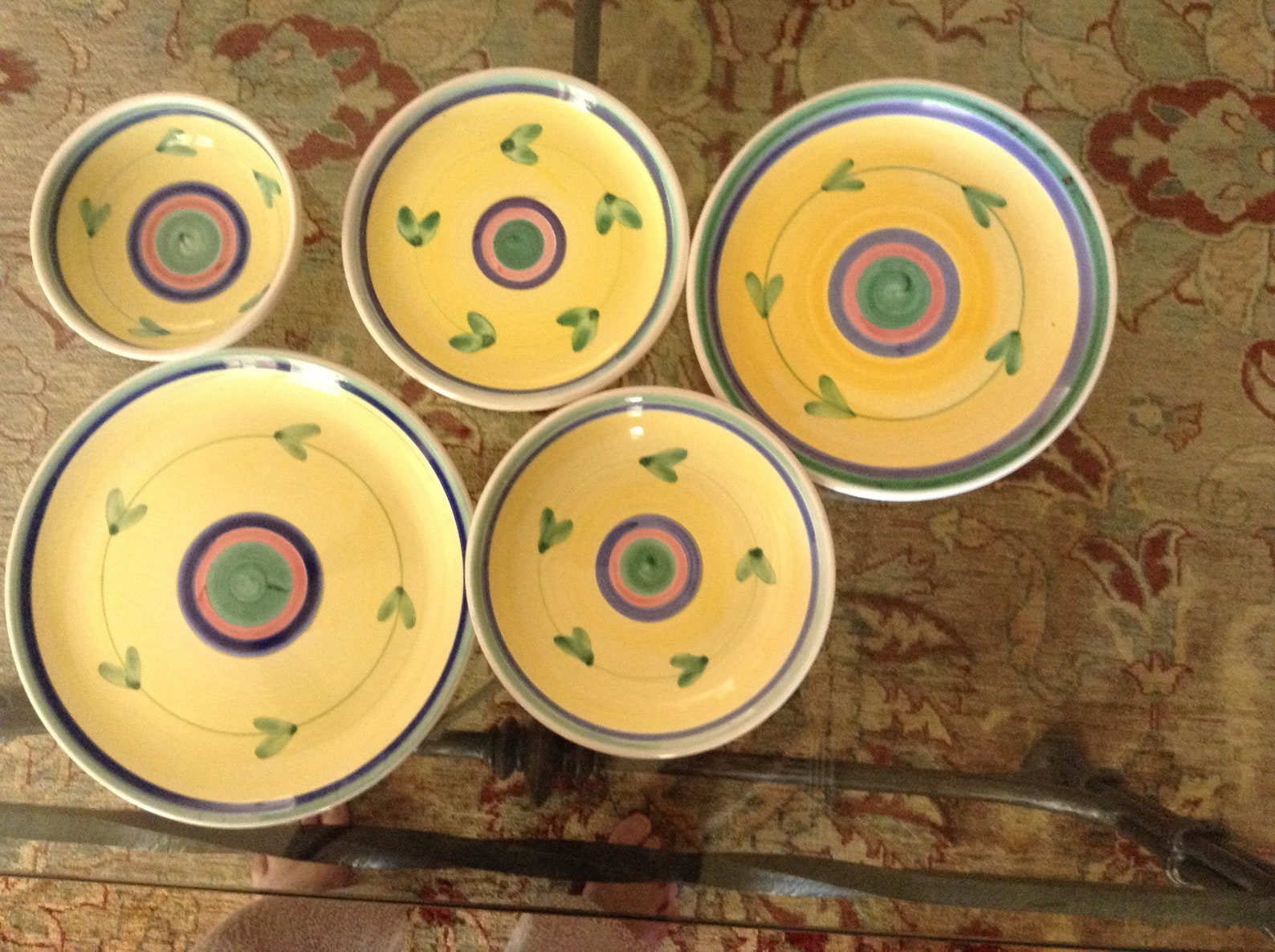 Vintage hand painted made in Italy Caleca pottery dishes | Etsy