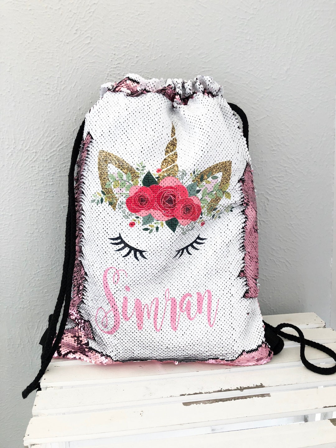 Back to School Backpack Sequin Backpack Personalized Unicorn Back Pack ...
