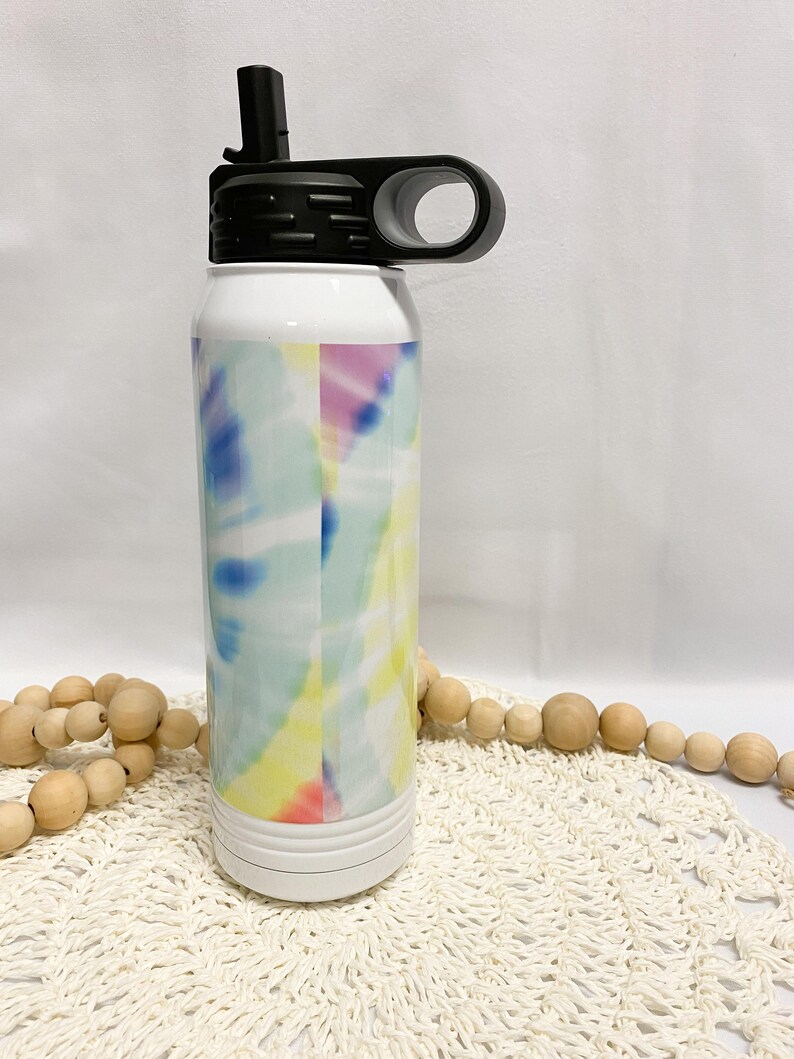 30oz Personalized Water Bottle for Kids Tye Dye Water Bottle - Etsy