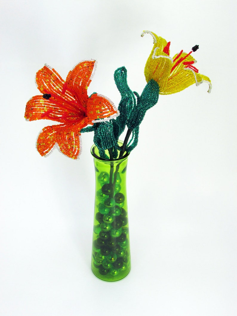 Custom French Glass Beaded Lily assorted colors | Etsy