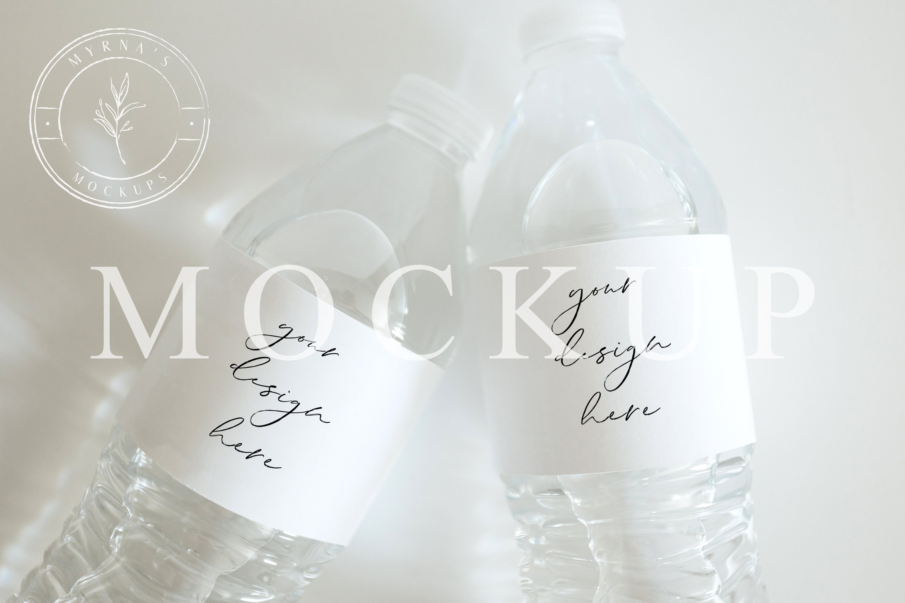 Minimal Water Bottle Label Mockup - Etsy